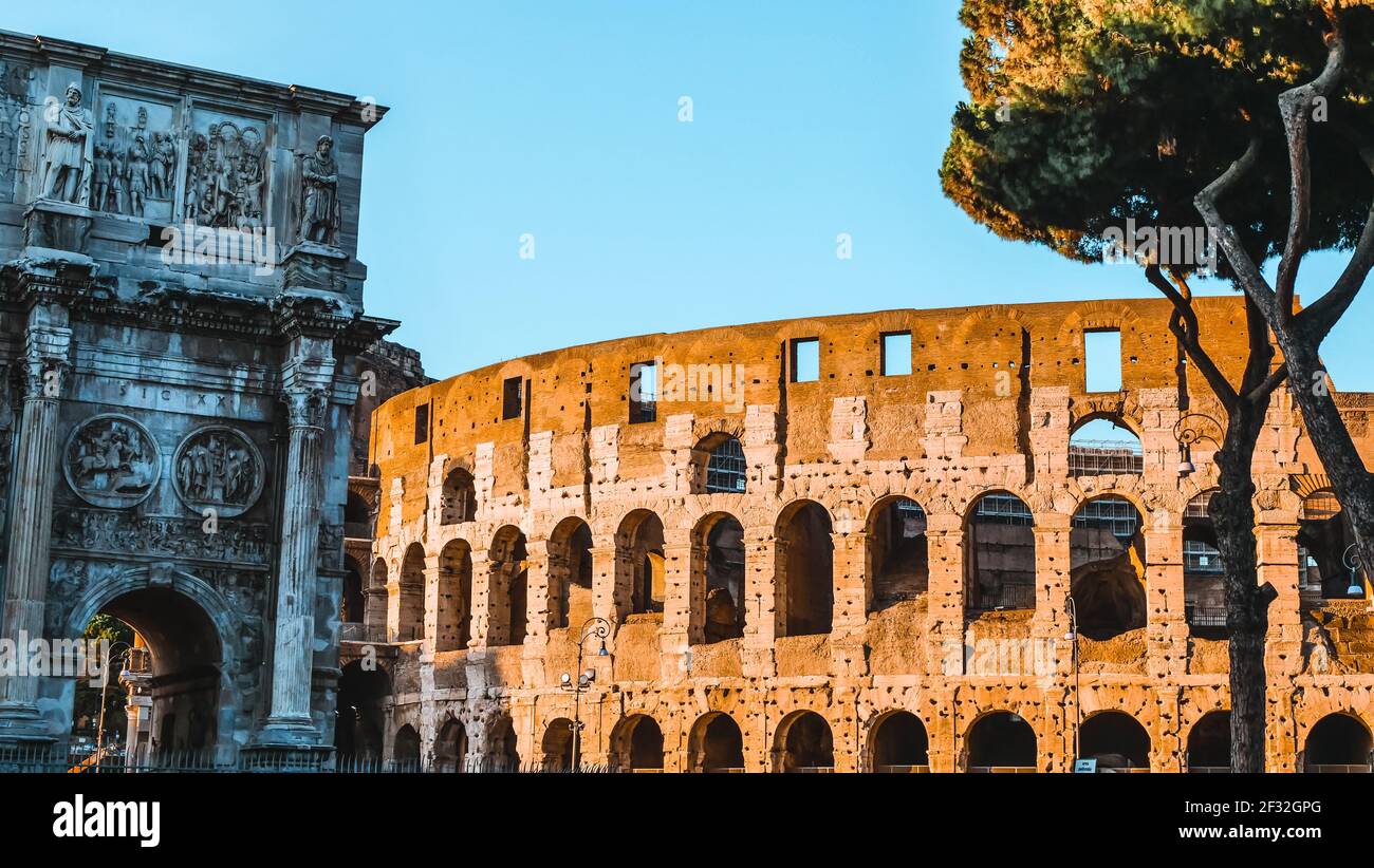 Colosseum in Rome, Italy. Europe. It is main travel attraction of Rome ...