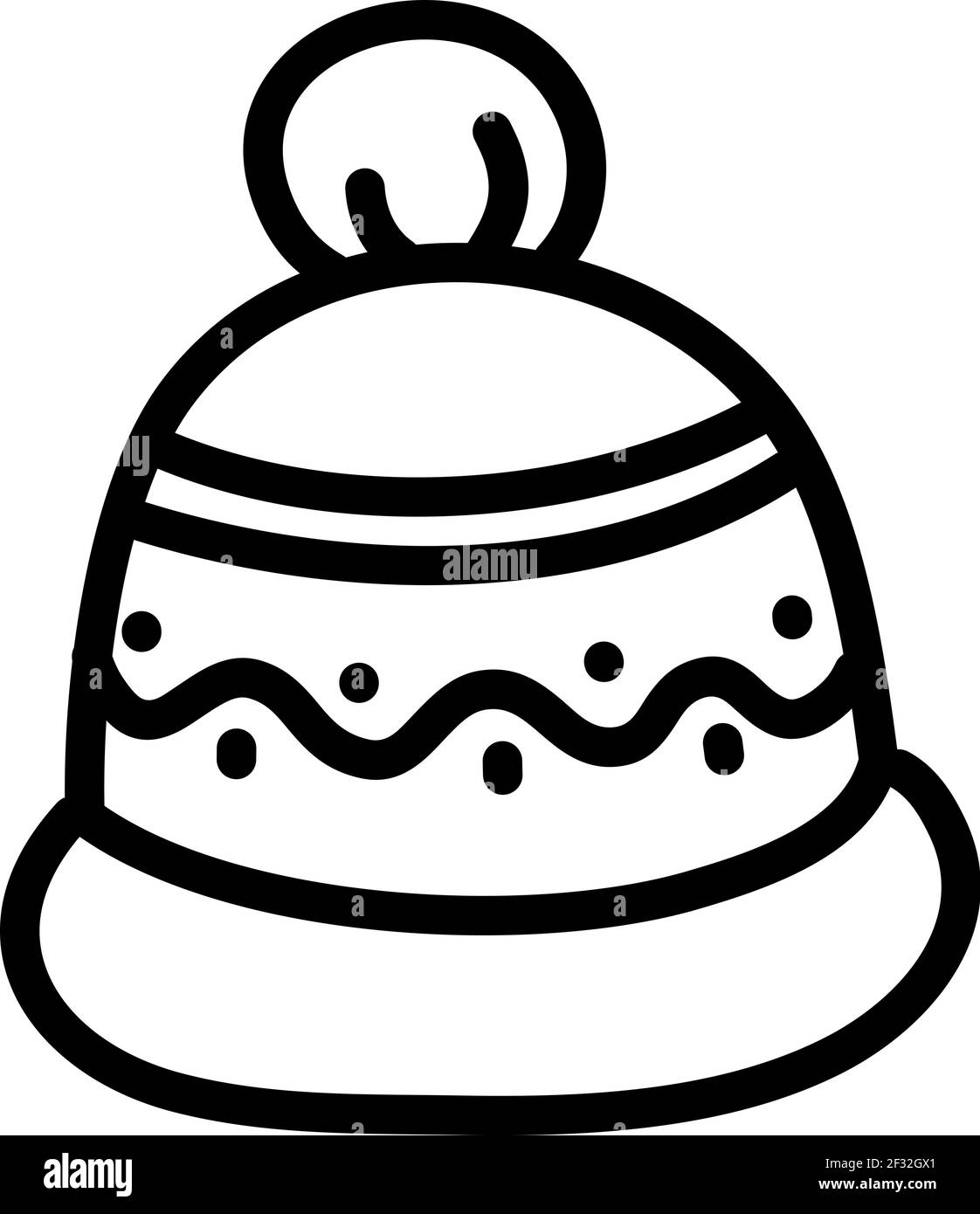 Fluffy warm hat, illustration, vector on a white background Stock ...