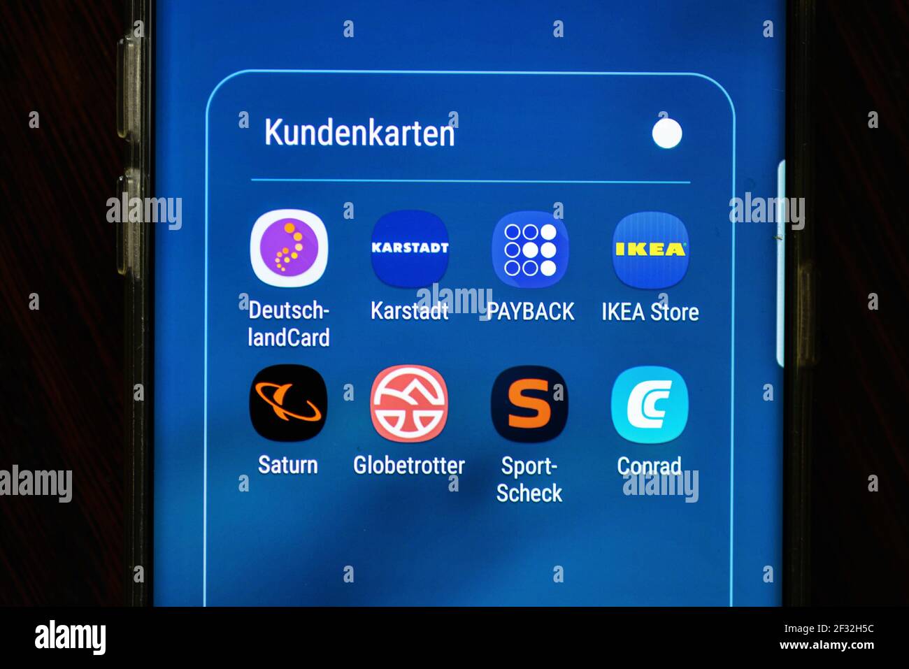 Smartphone, customer cards Stock Photo - Alamy