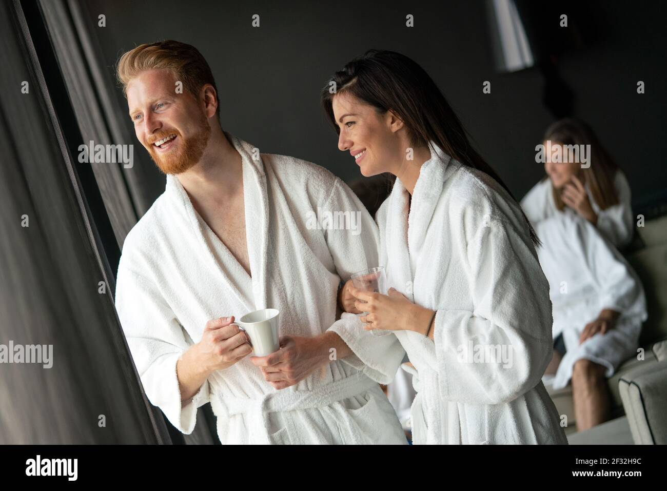 Happy married couple relaxing at wellness spa resort Stock Photo - Alamy