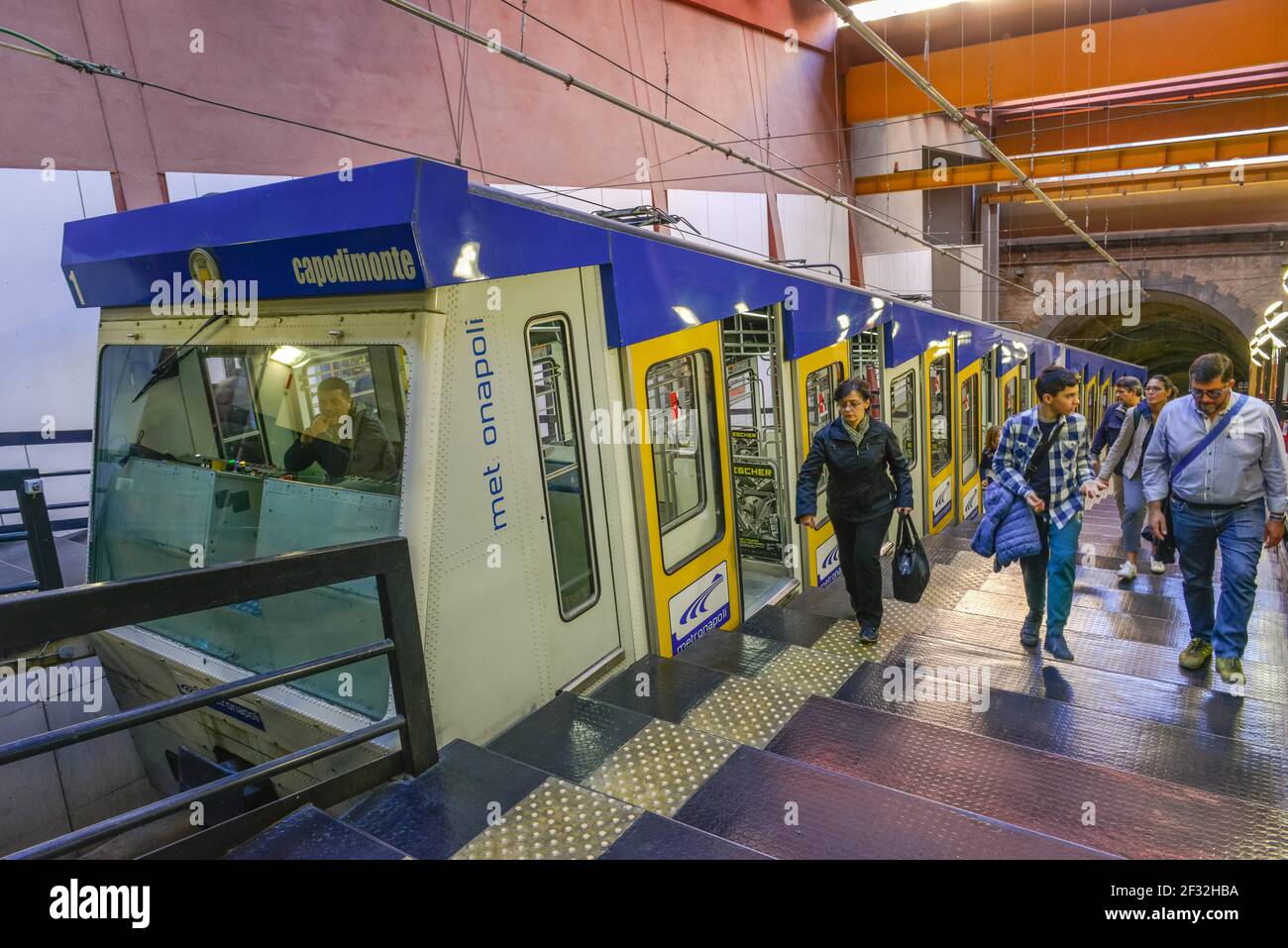 Funicular railway, Funicolare di Montesanto, Naples, Italy Stock Photo ...