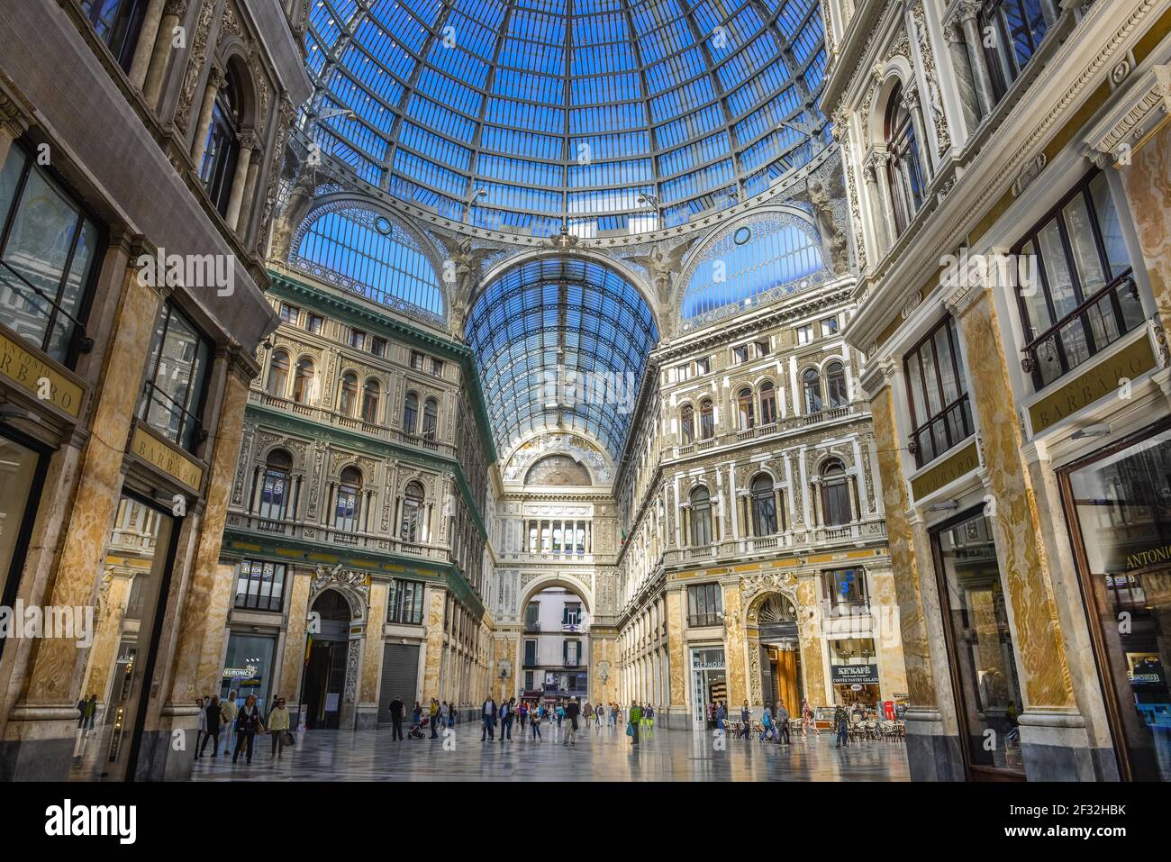Shopping Centre, Galleria Umberto I, Via San Carlo, Naples, Italy Stock ...