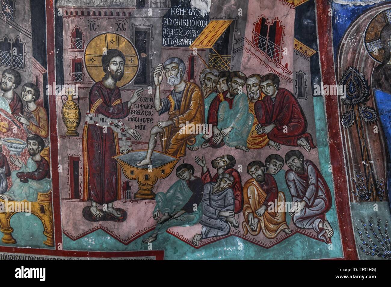 Fresco, Cave, Monastery Agios Neofytos, Cyprus Stock Photo - Alamy