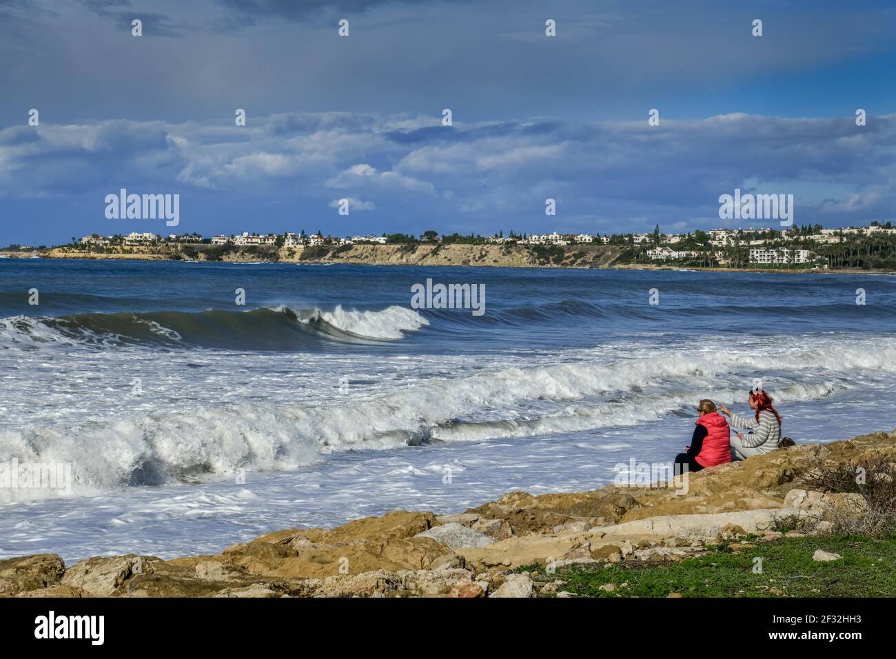 Sea waves, Potima Beach, Kissonerga, Cyprus Stock Photo - Alamy