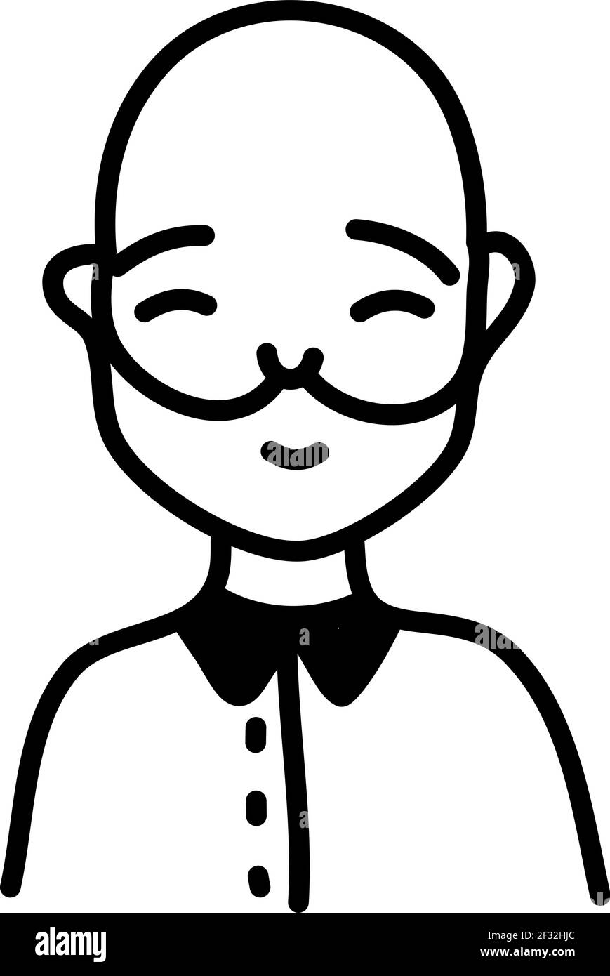 Bald boy, illustration, vector on a white background Stock Vector Image ...