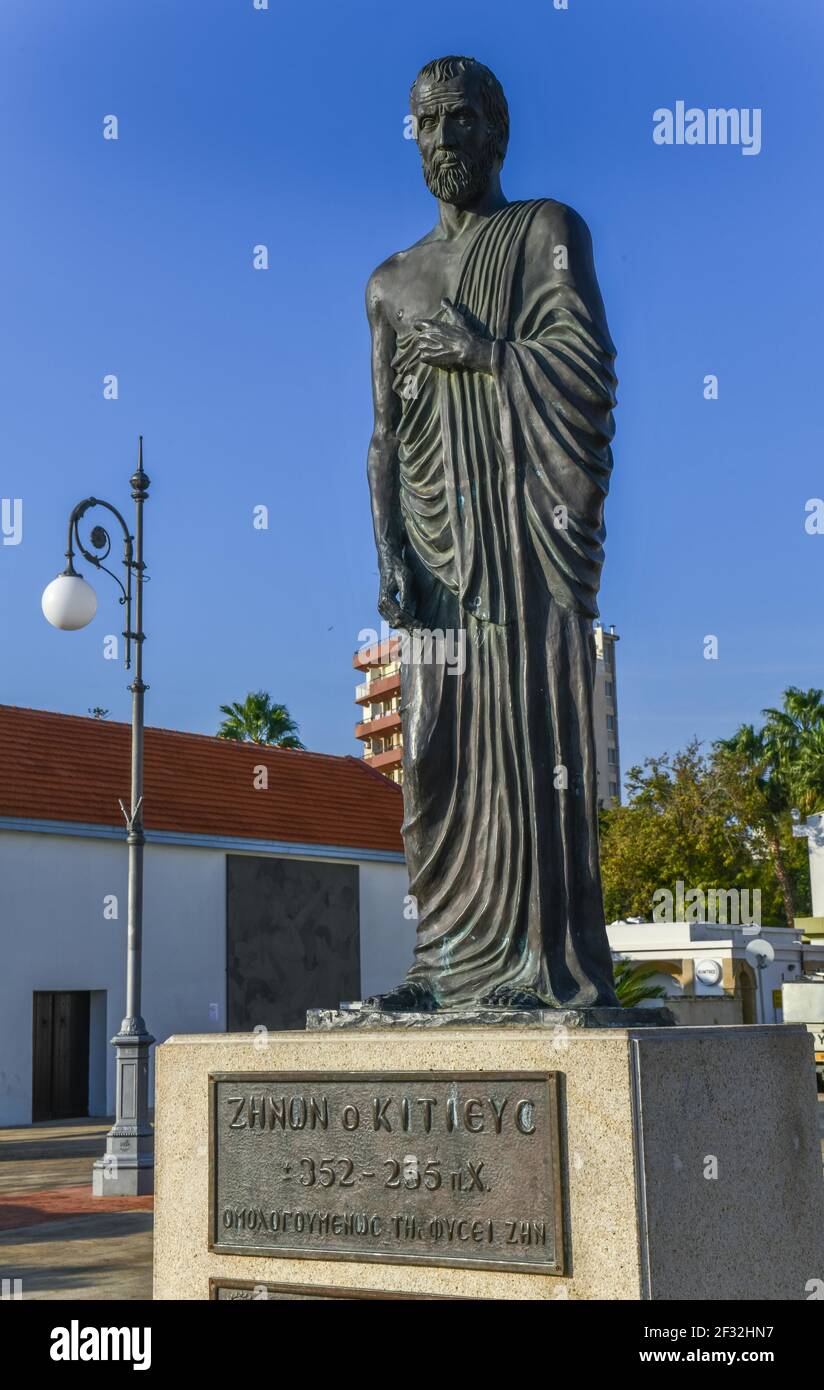 Monument, Zenon of Kition Square, Finikoudas Promenade, Larnaca ...