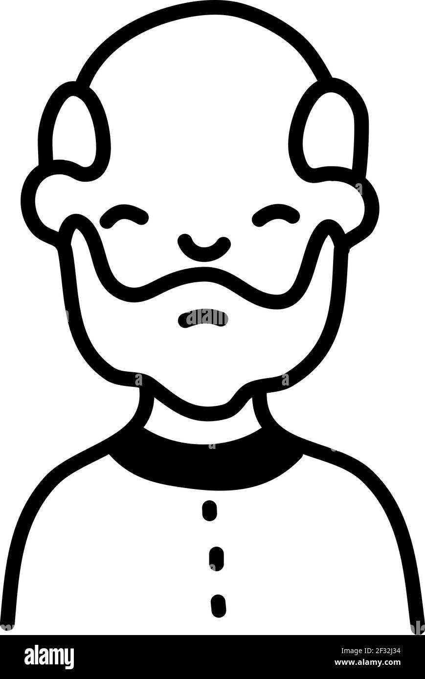 Head of an old man with a white beard Cut Out Stock Images & Pictures ...