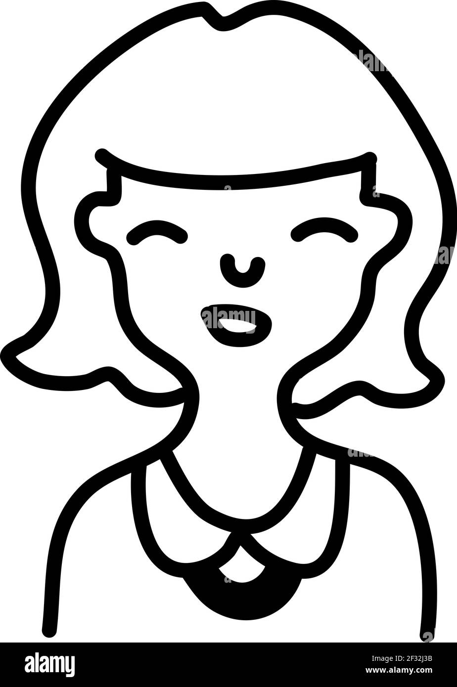 Woman brunette bob haircut Stock Vector Images - Alamy