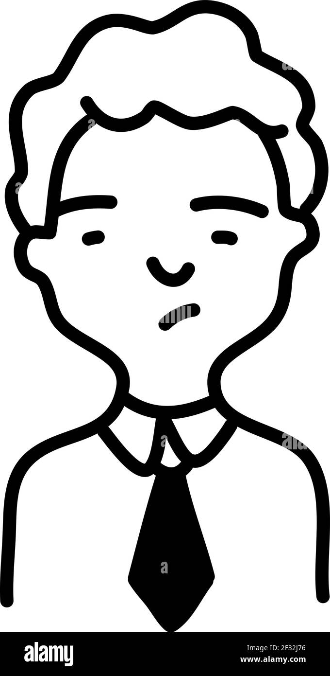 Disappointed boy, illustration, vector on a white background Stock ...