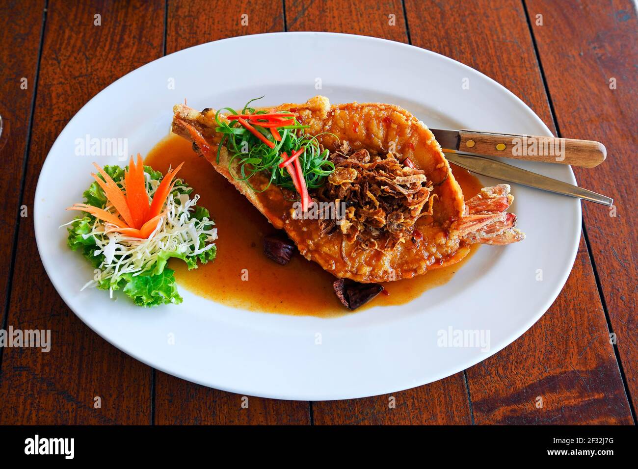 Deep fried tiger shrimp, Phuket, Thailand Stock Photo - Alamy