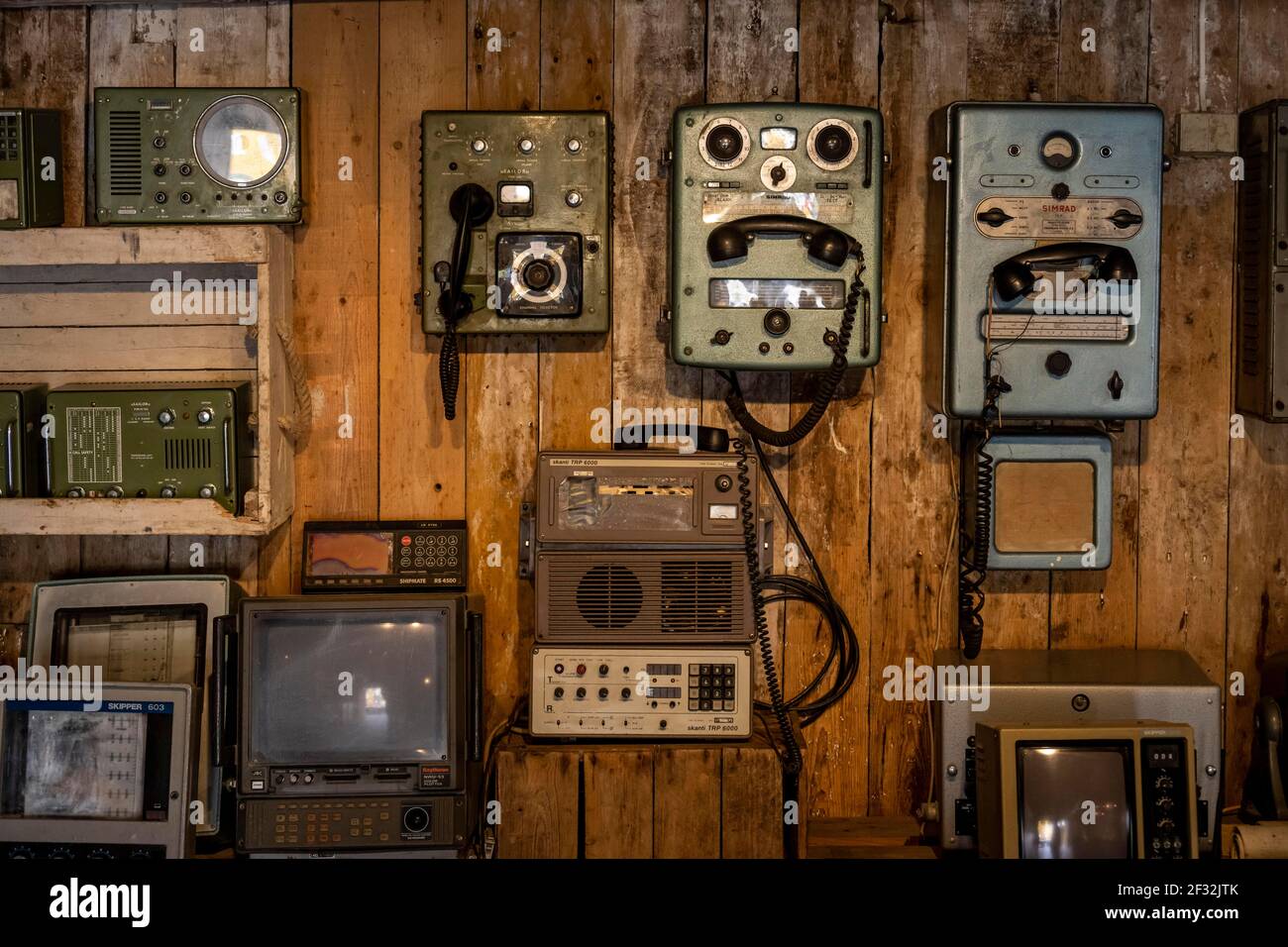 Old telephone systems, museum, historic fishing village Nusfjord ...