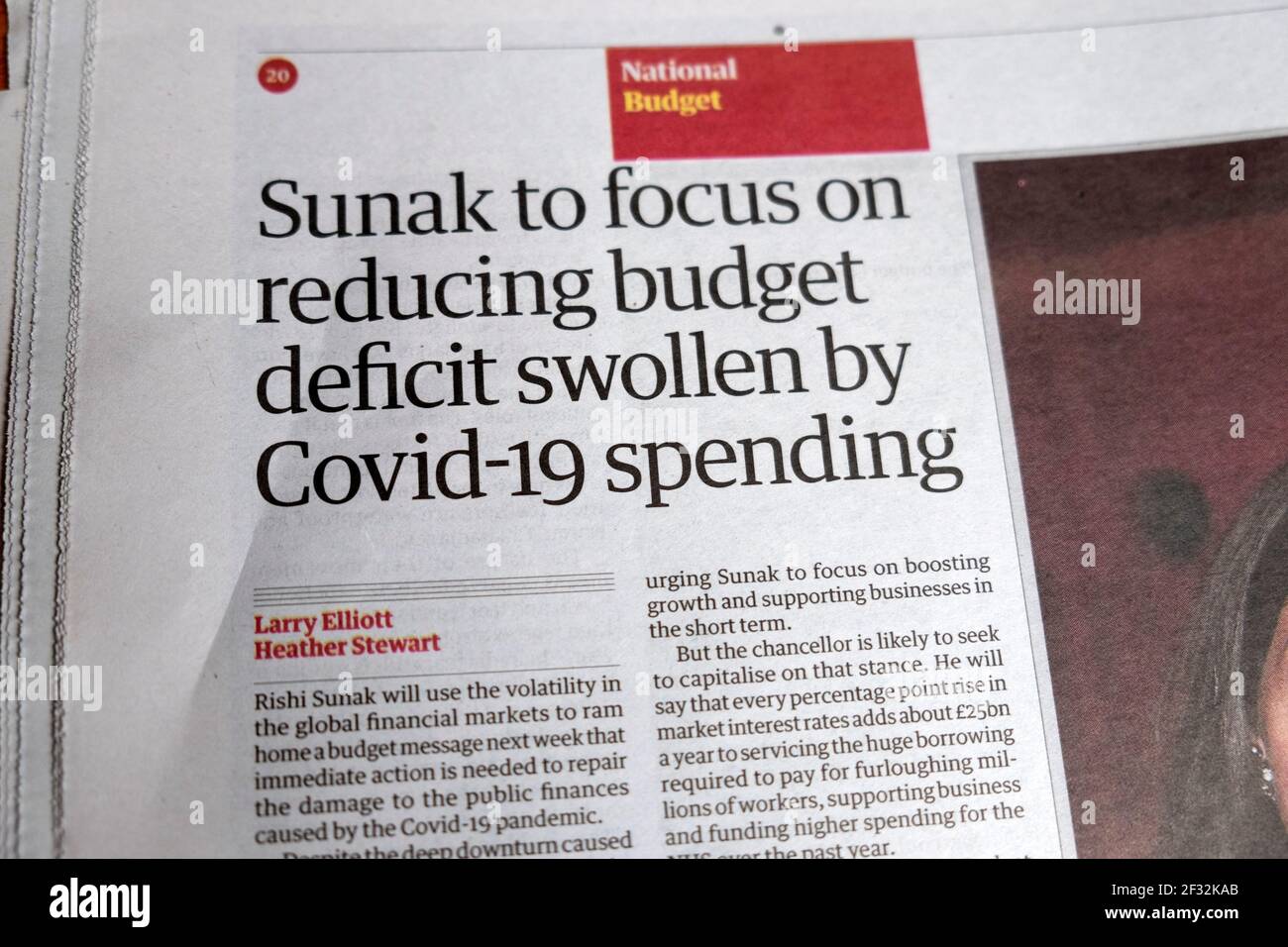 "Sunak to focus on reducing budget deficit swollen by Covid-19 spending ...