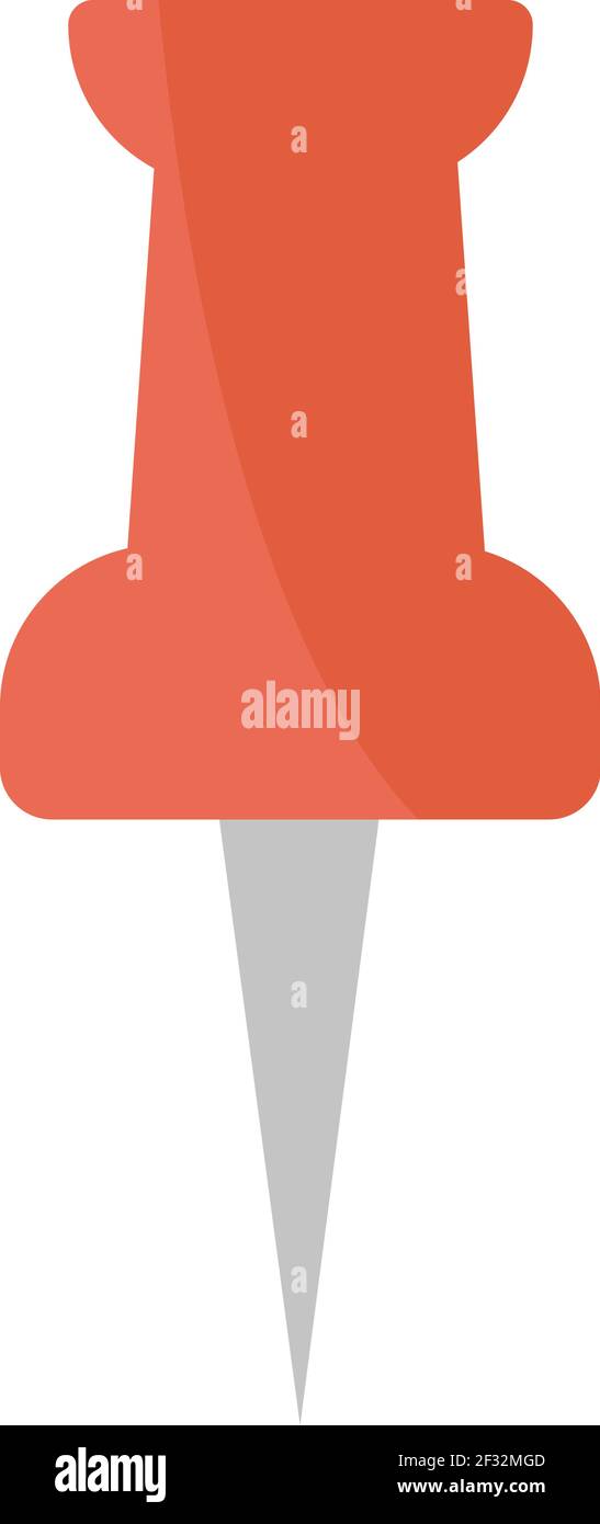 Red pin, illustration, vector on a white background Stock Vector Image ...