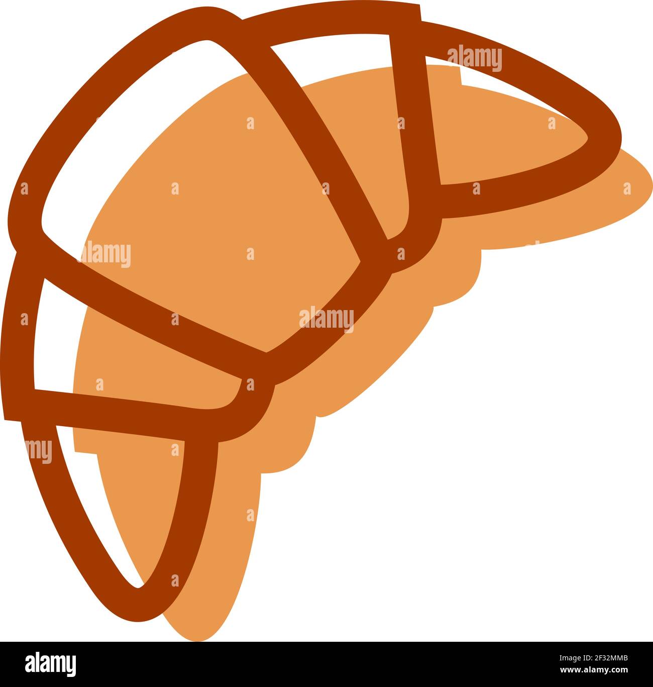 Sweet croissant, illustration, vector on a white background Stock ...