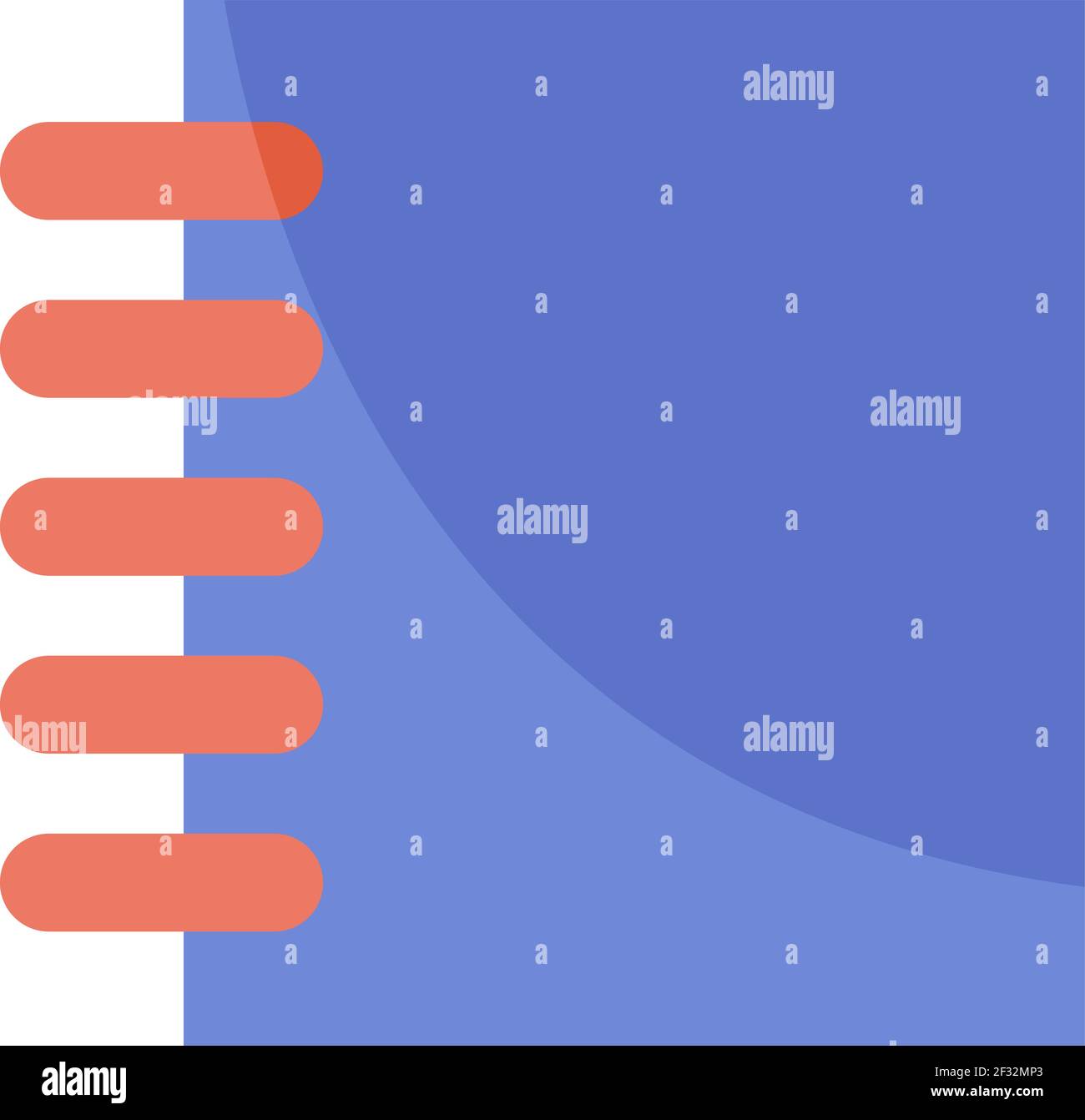 Blue sketch book, illustration, vector on a white background Stock ...