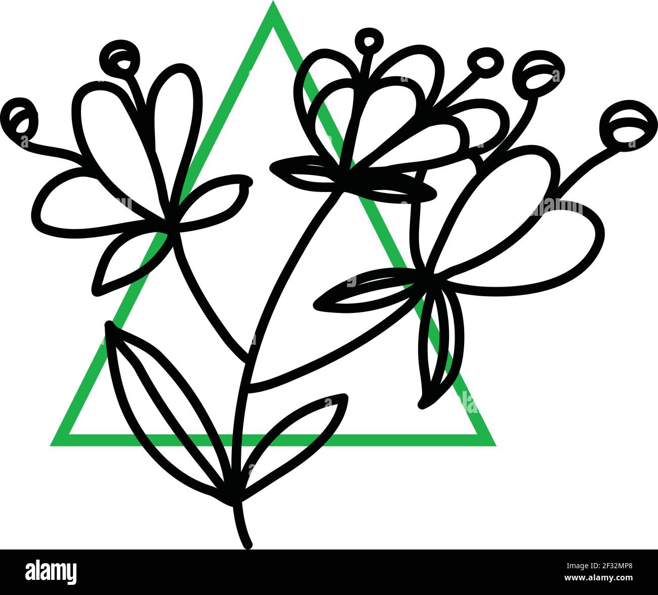 Three small flowers, illustration, vector on a white background Stock ...