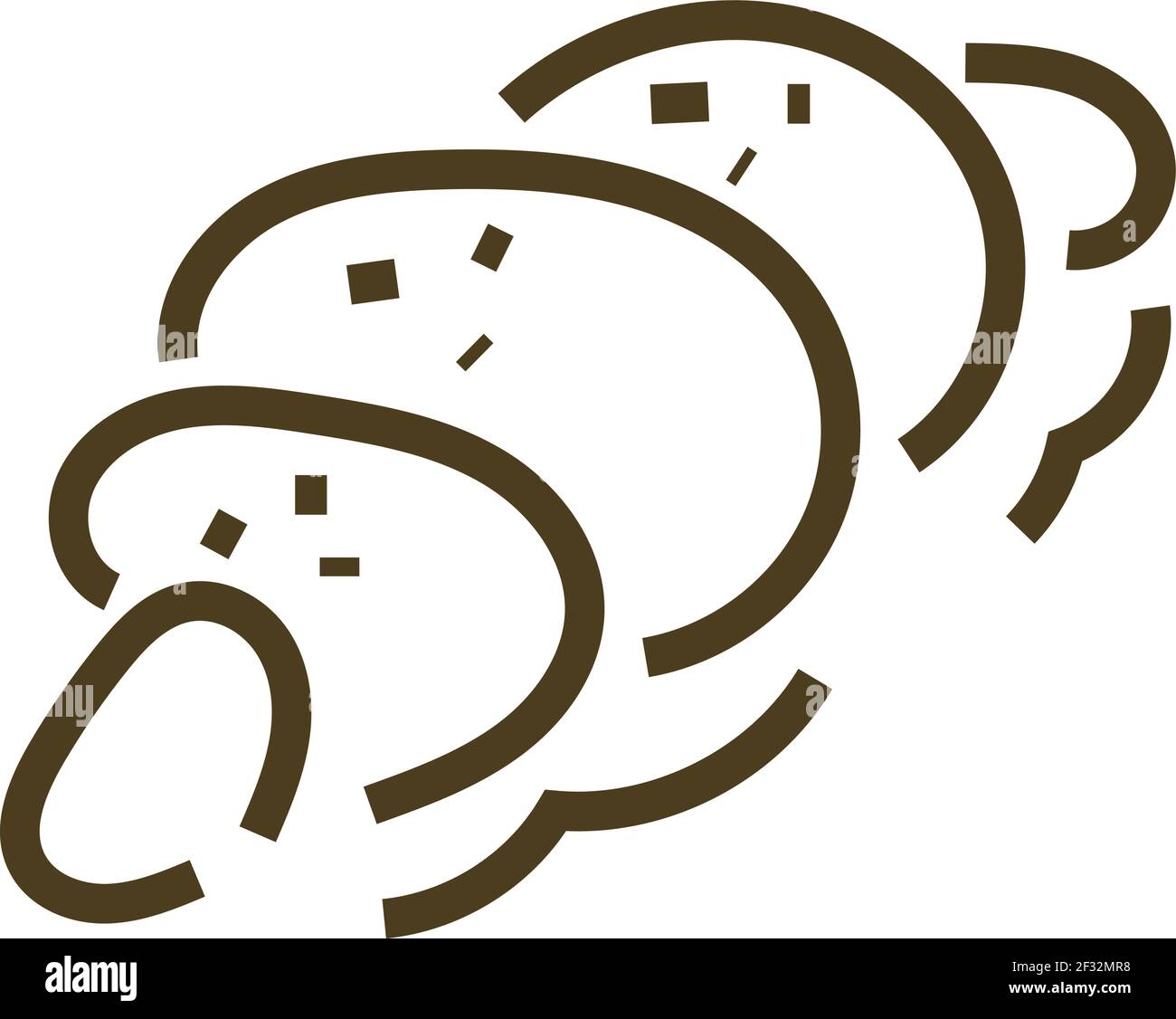 Big delicious braided bread, illustration, vector on a white background ...