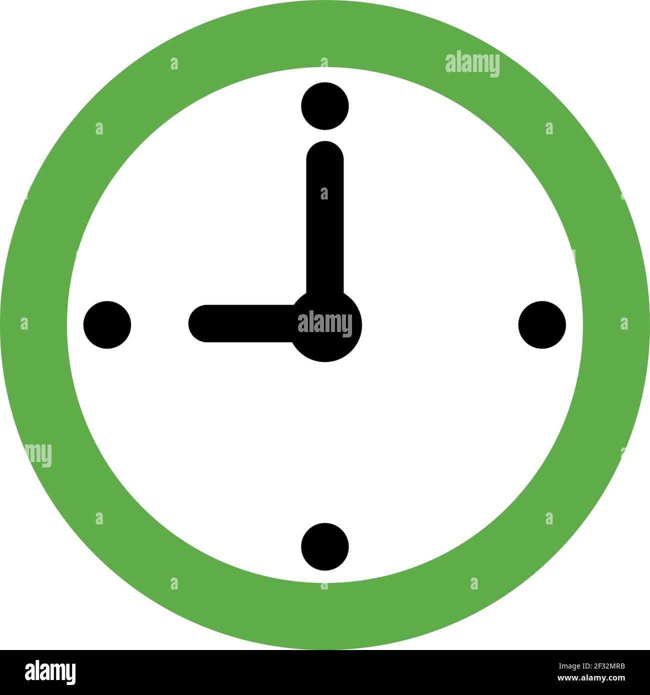 Green clock, illustration, vector on a white background Stock Vector ...