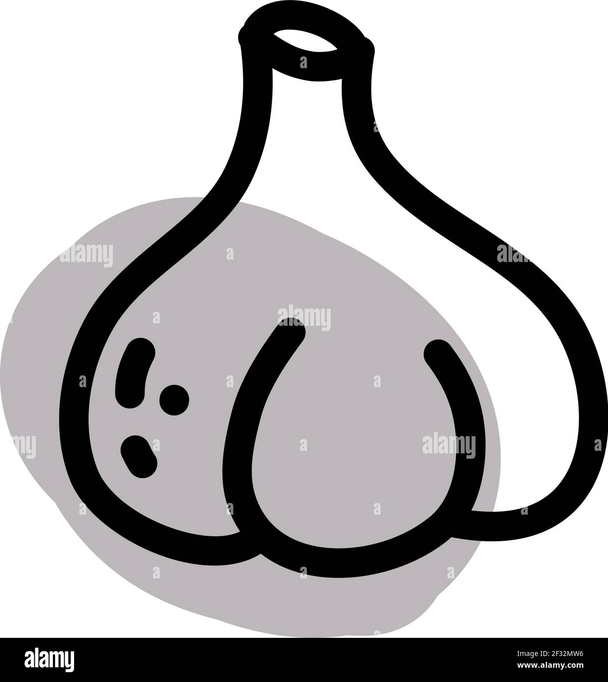 One garlic, illustration, vector on a white background Stock Vector ...