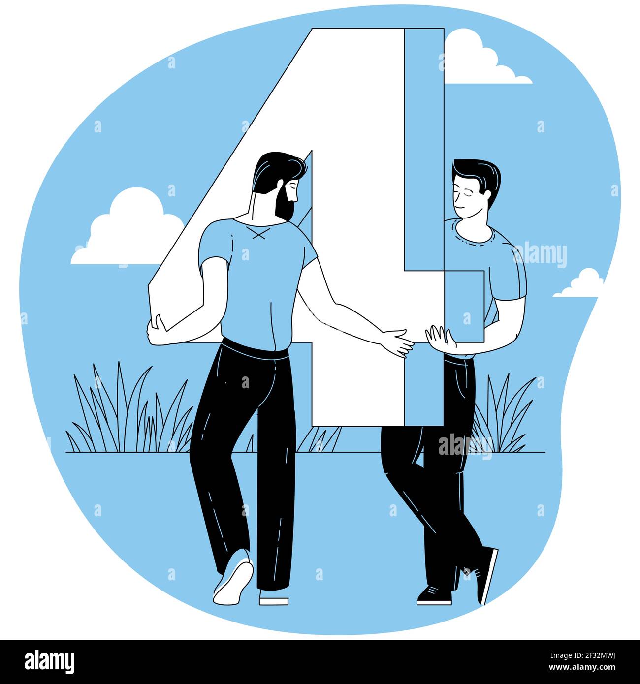 People are standing each holding a numbers Stock Vector Image & Art - Alamy
