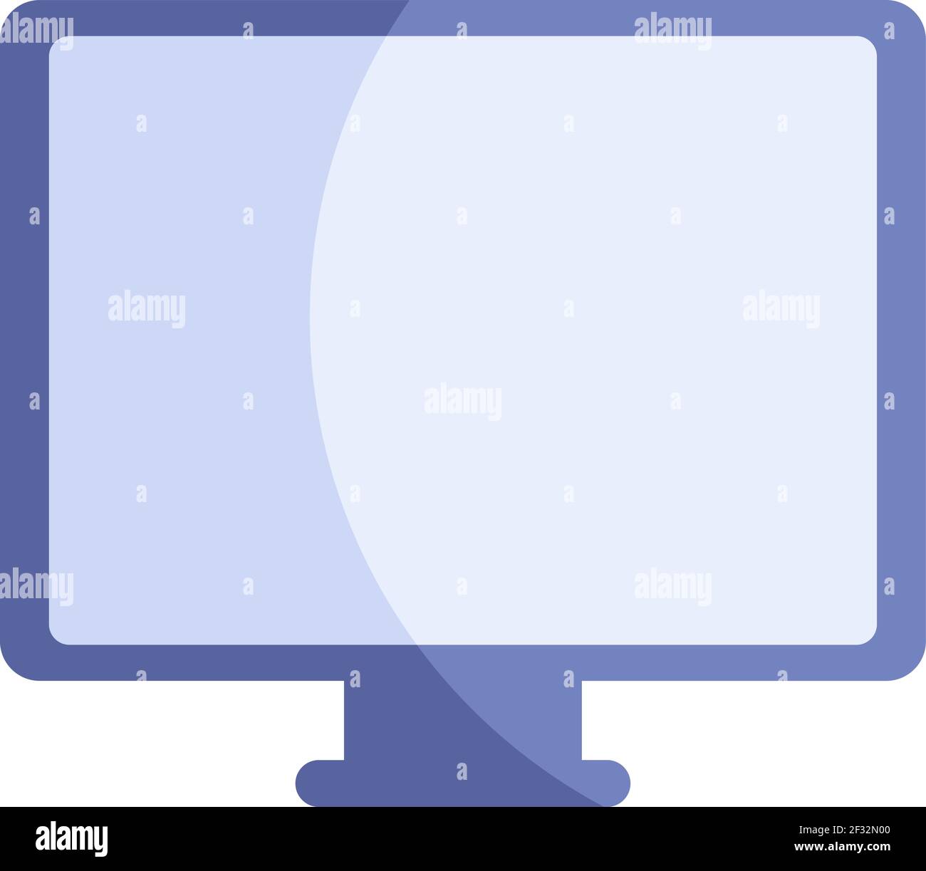 Blue computer monitor, illustration, vector on a white background Stock ...
