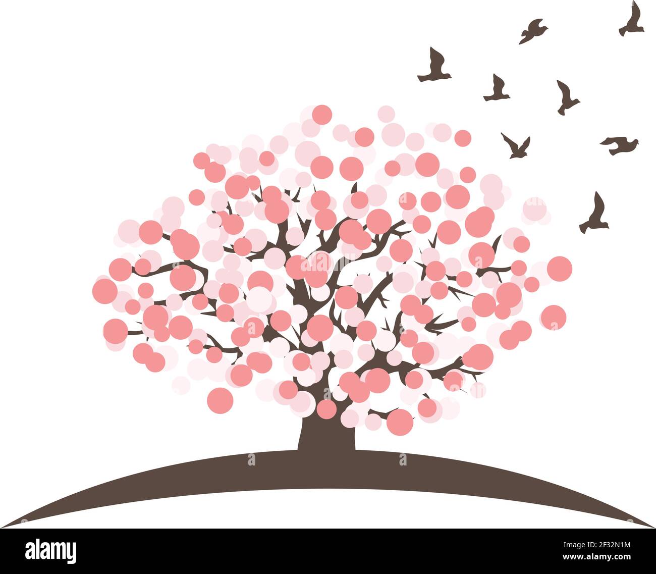 The cherry tree Stock Vector Images - Alamy