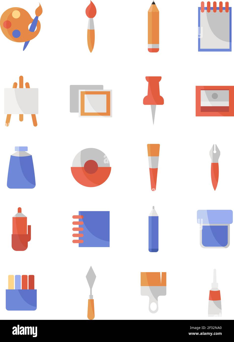 Painting tools, illustration, vector on a white background Stock Vector ...