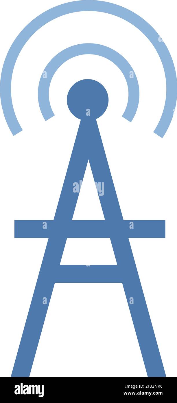 Signal antenna, illustration, vector on a white background Stock Vector ...