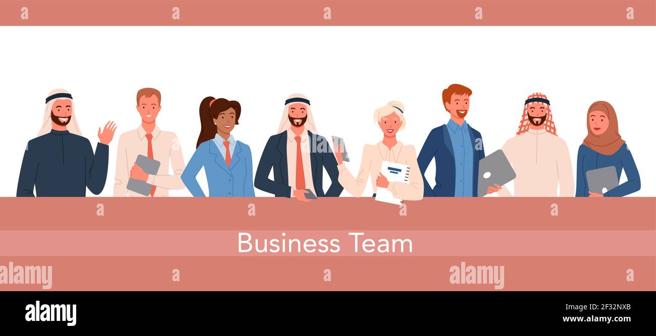 Diverse happy team Stock Vector Images - Alamy
