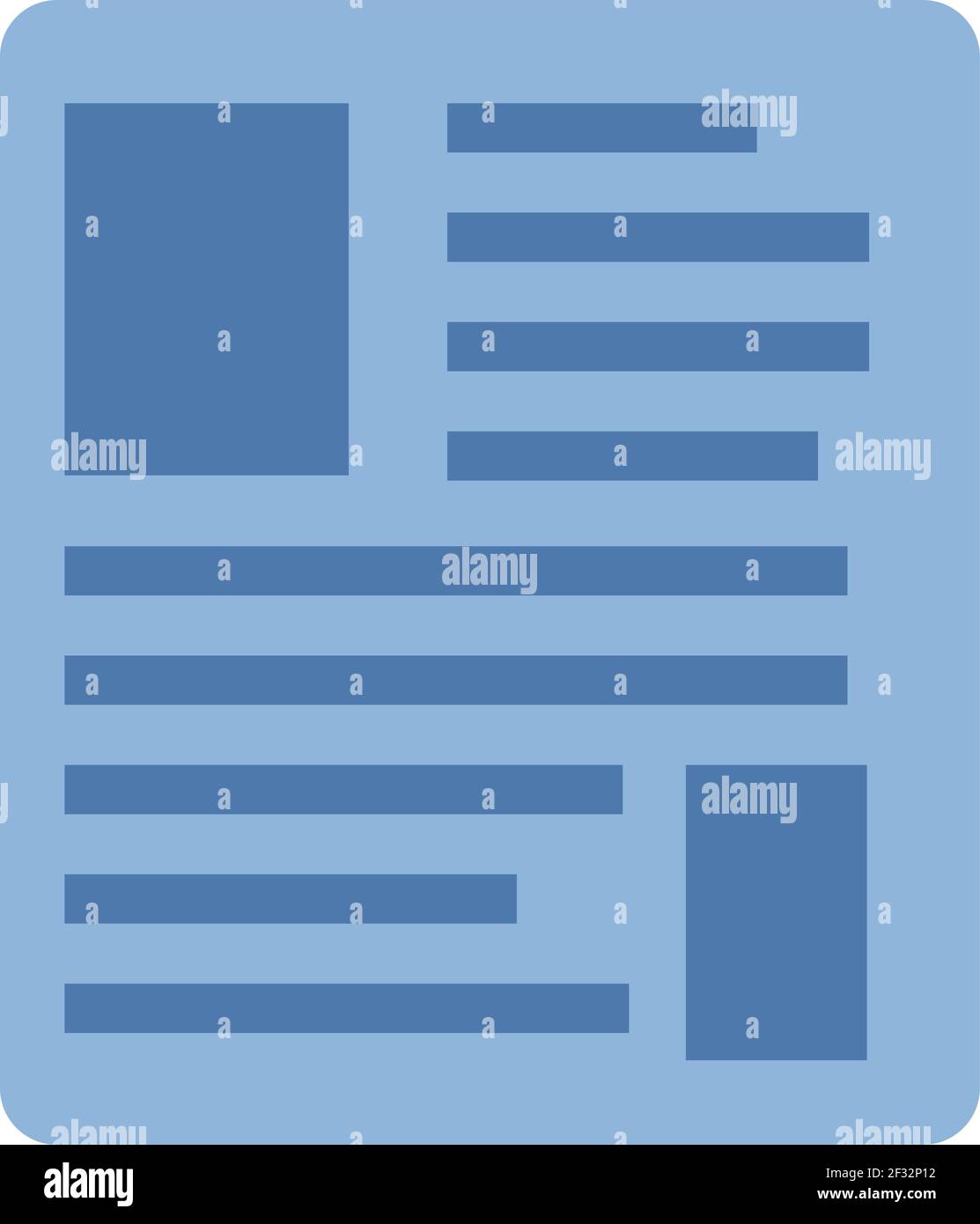 Blue newspaper, illustration, vector on a white background Stock Vector ...