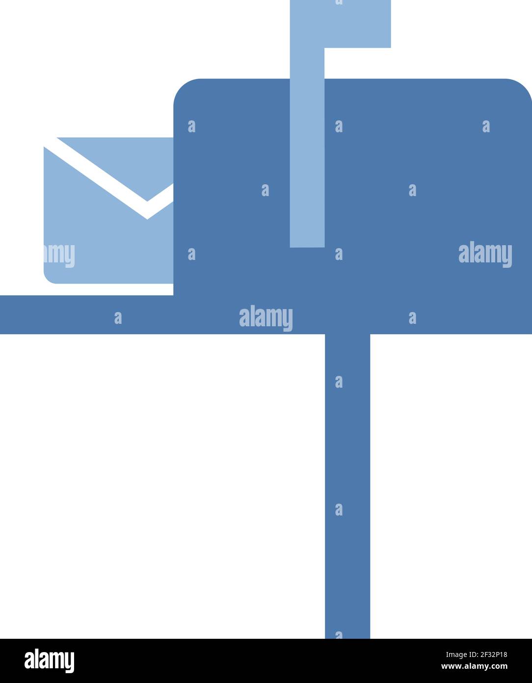 Blue mailbox, illustration, vector on a white background Stock Vector ...