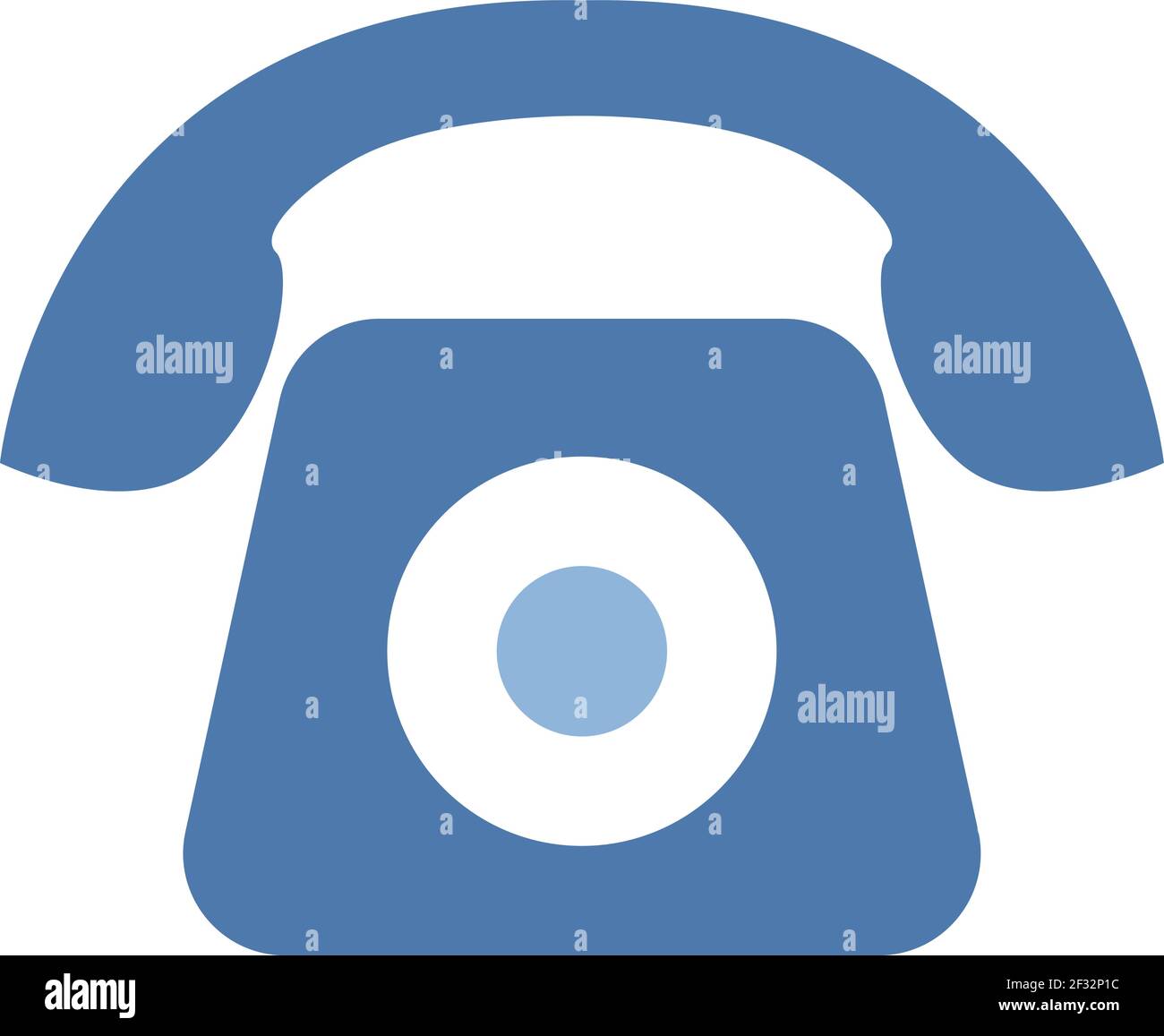 Old blue phone, illustration, vector on a white background Stock Vector ...