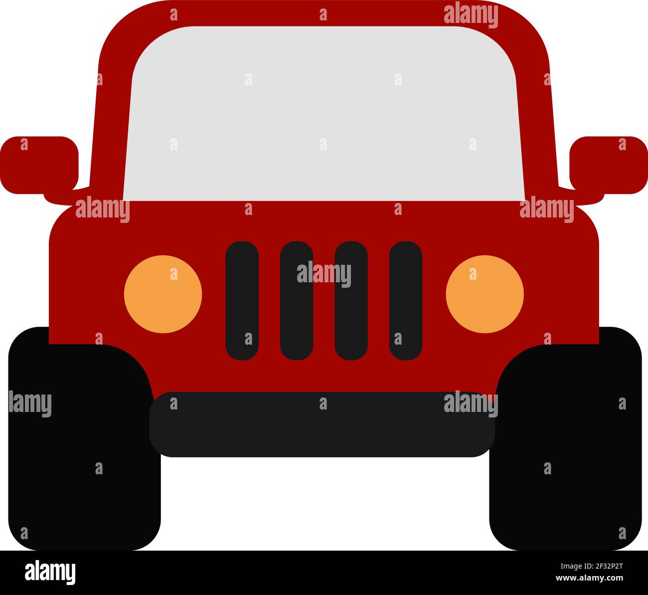 Big red car, illustration, vector on a white background Stock Vector ...