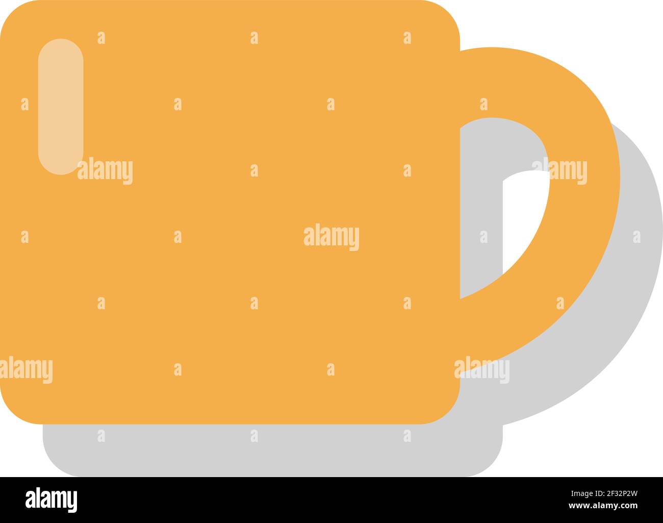 Big yellow mug, illustration, vector on a white background Stock Vector ...
