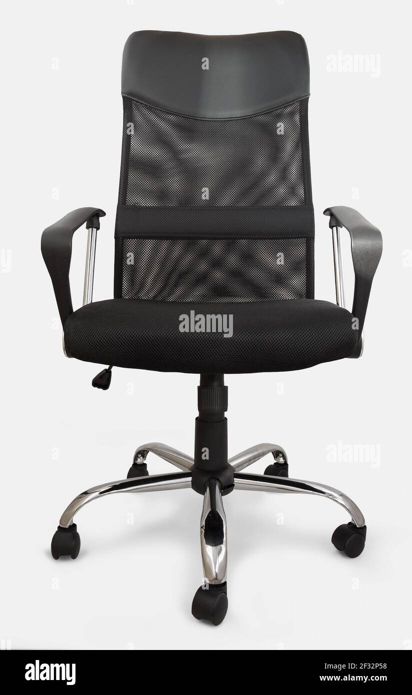Office chair isolated on white background, front view Stock Photo - Alamy