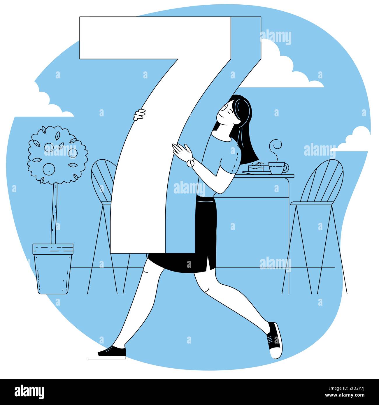 People are standing each holding a numbers Stock Vector Image & Art - Alamy