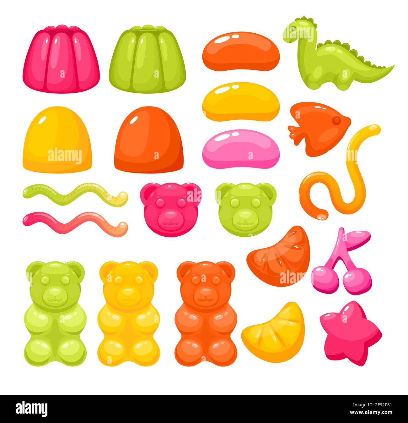 Vector set different sweets Cut Out Stock Images & Pictures - Alamy