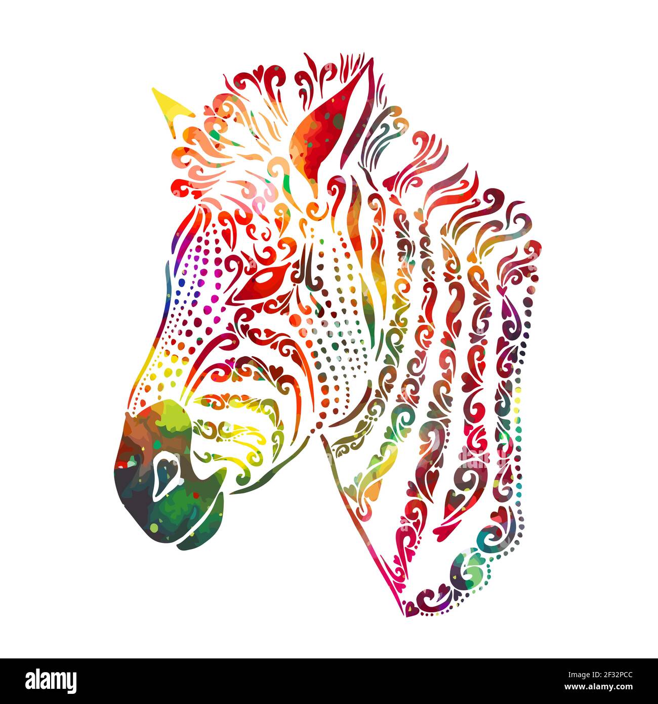Colorful Zebra Drawing