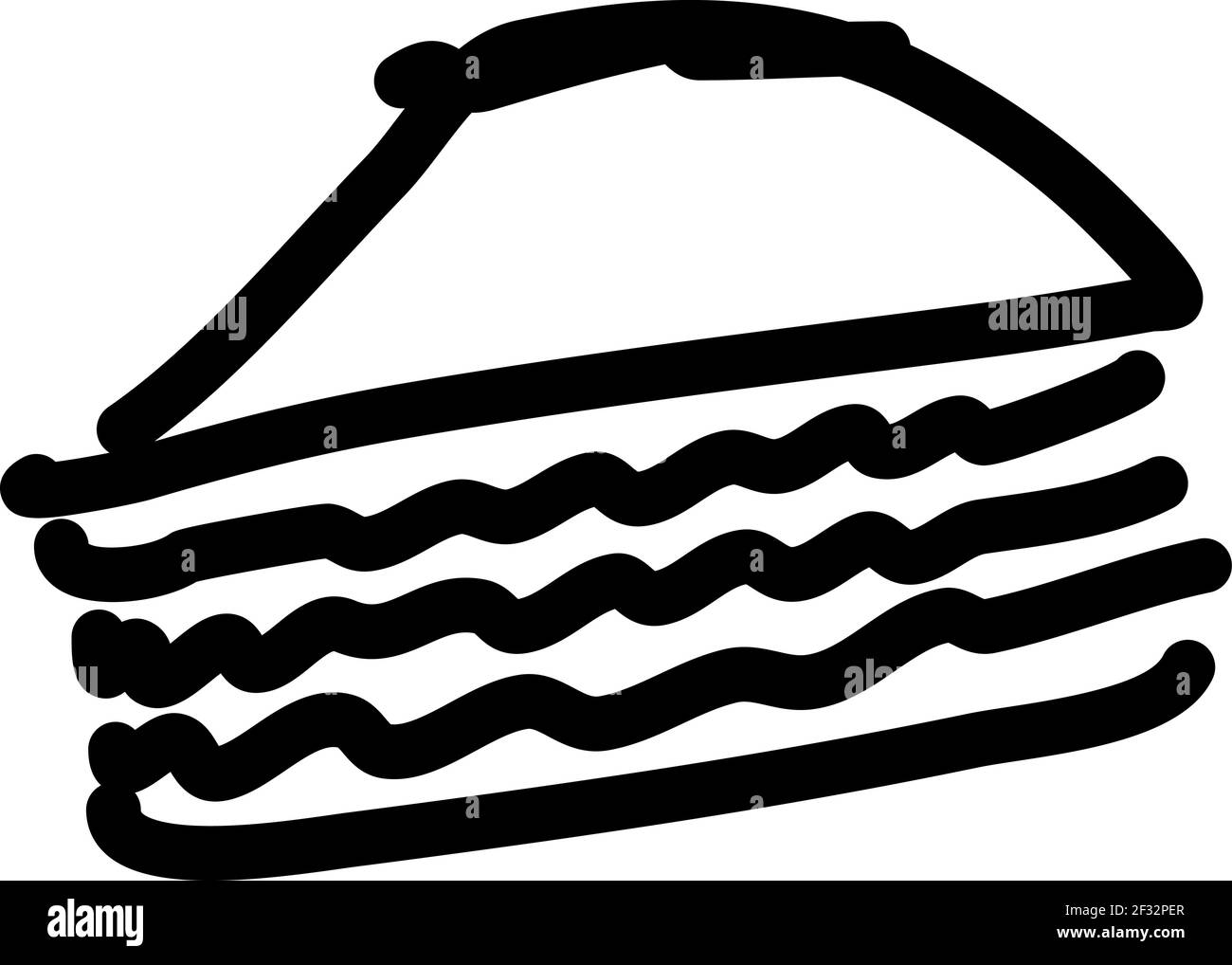 Toasted sandwich, illustration, vector on a white background Stock ...