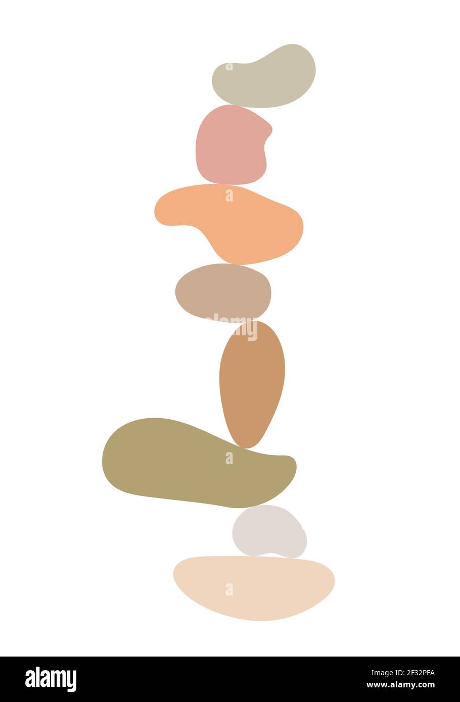 Zen stones simple abstract vector illustration in flat style, relax ...