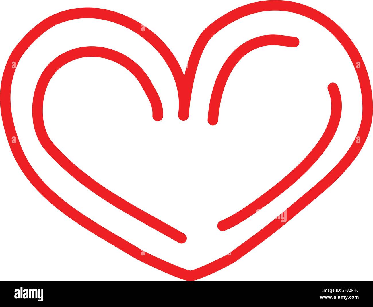 Double heart, illustration, vector on a white background Stock Vector ...