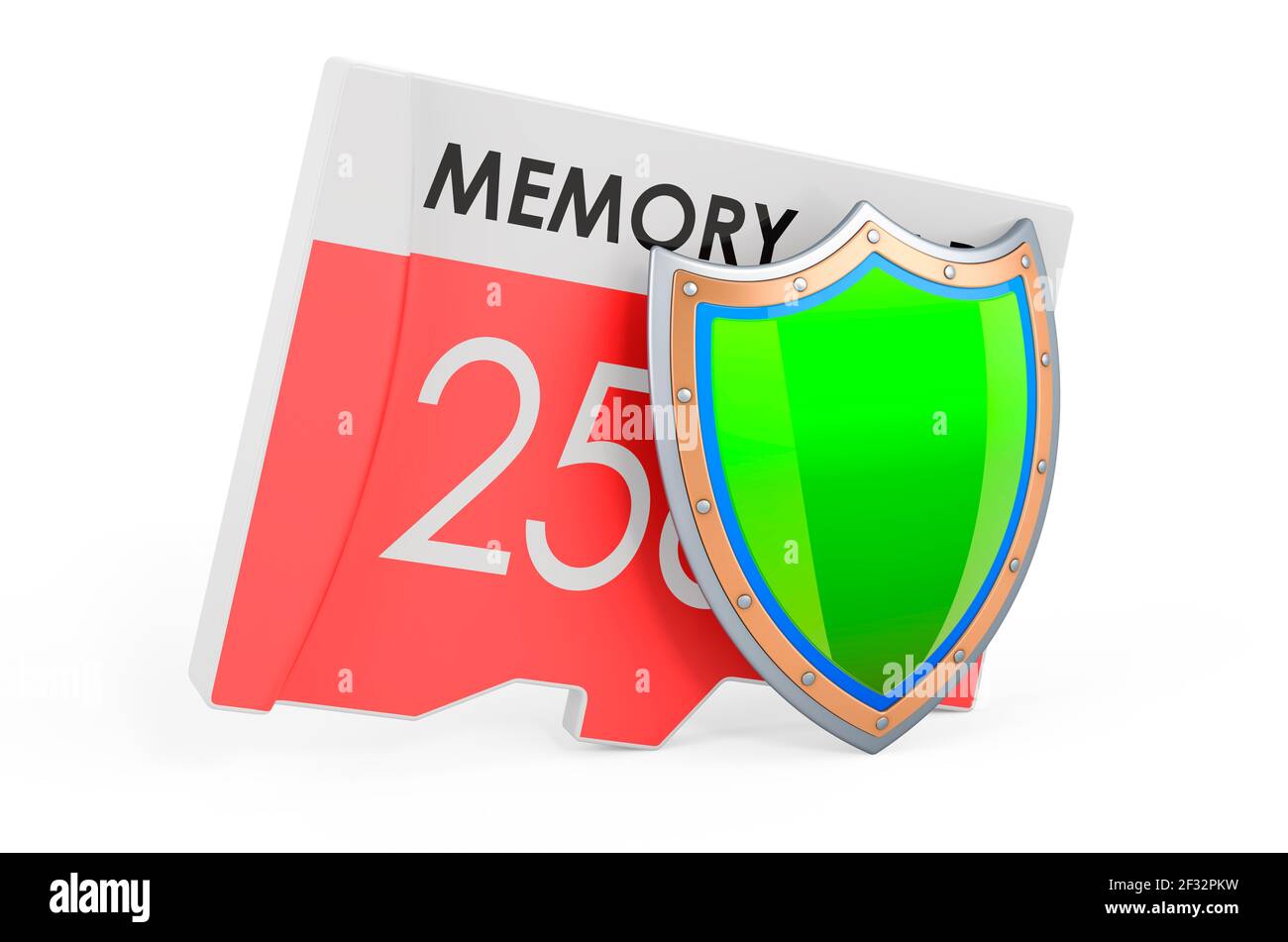 Memory card with shield, 3D rendering isolated on white background ...