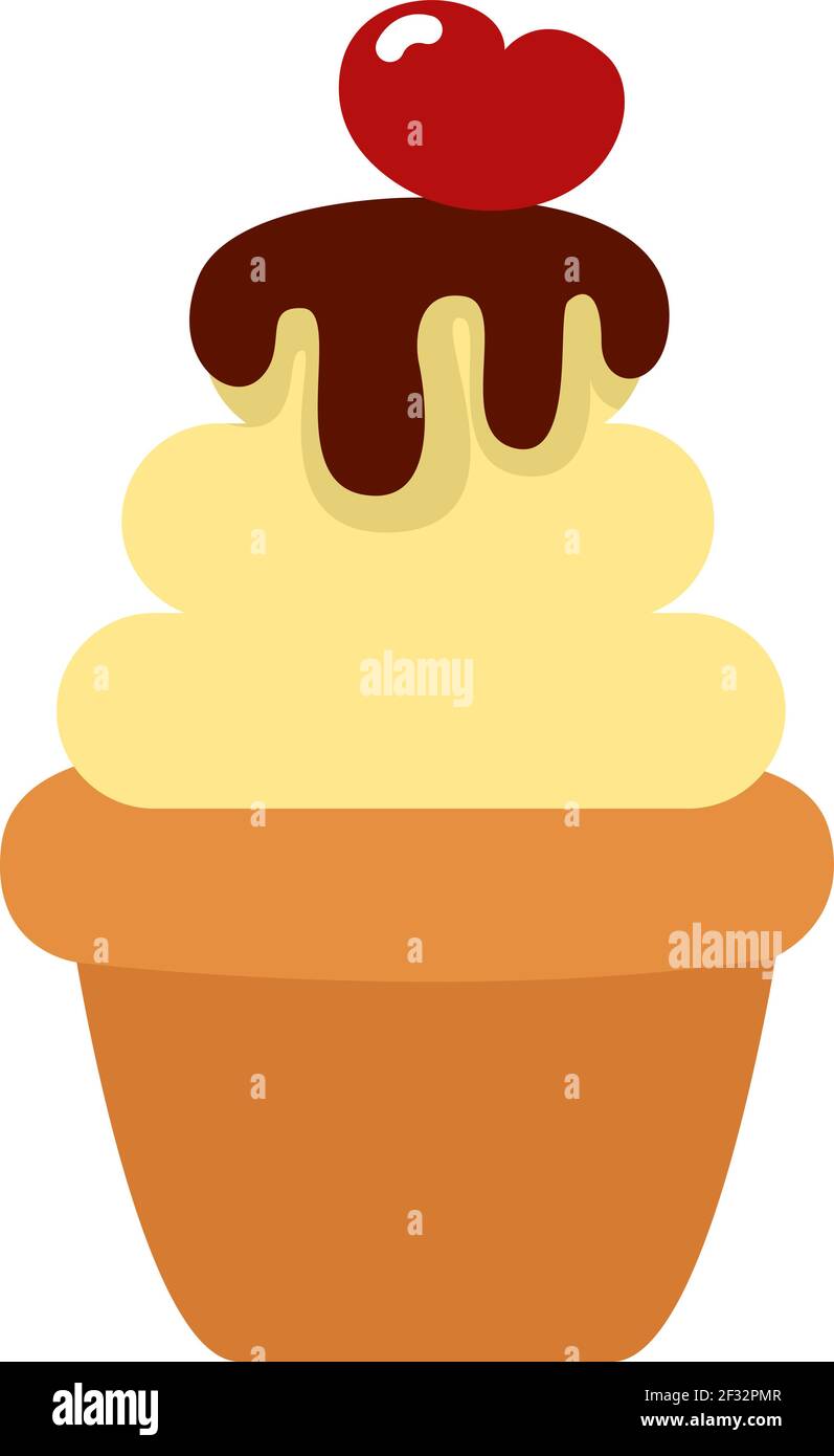 Yellow cupcake white background Stock Vector Images - Alamy
