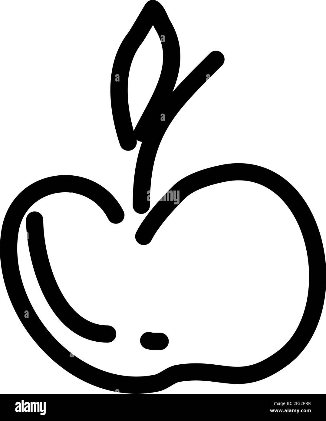 Apple with a stem and leaf, illustration, vector on a white background ...