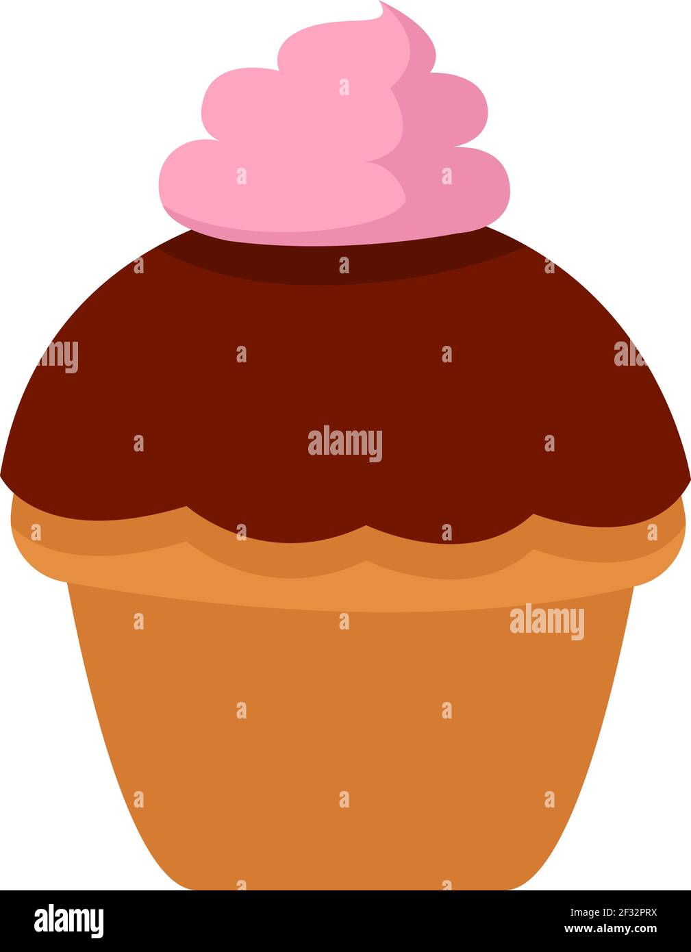 Red Cupcake Cartoon