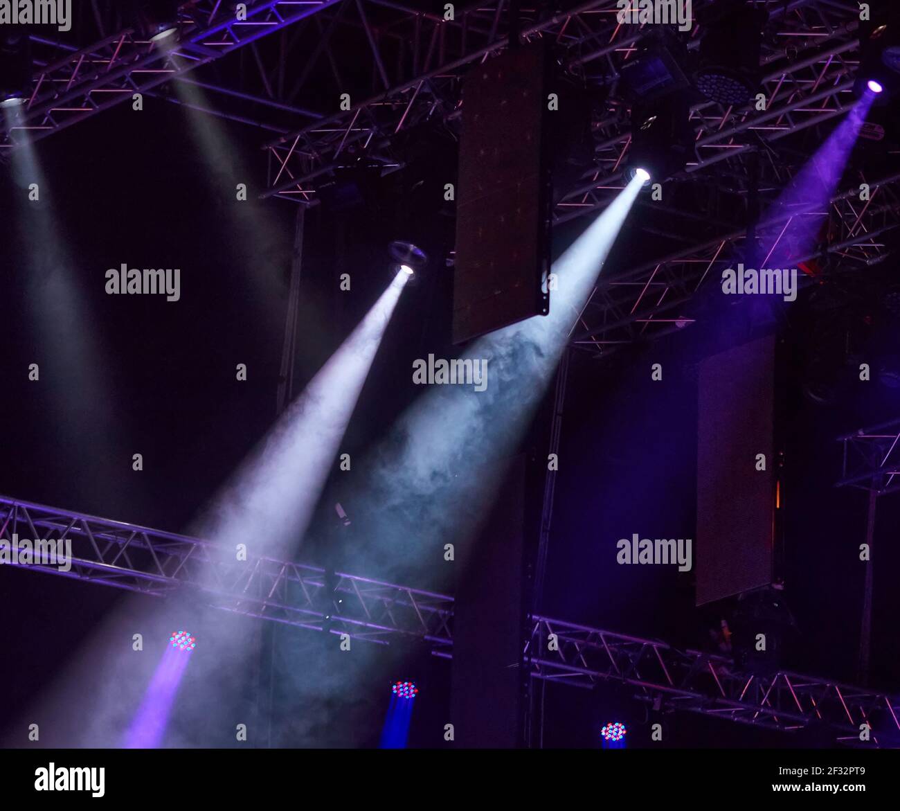 Blue Stage Lights, light show at the Concert Stock Photo - Alamy