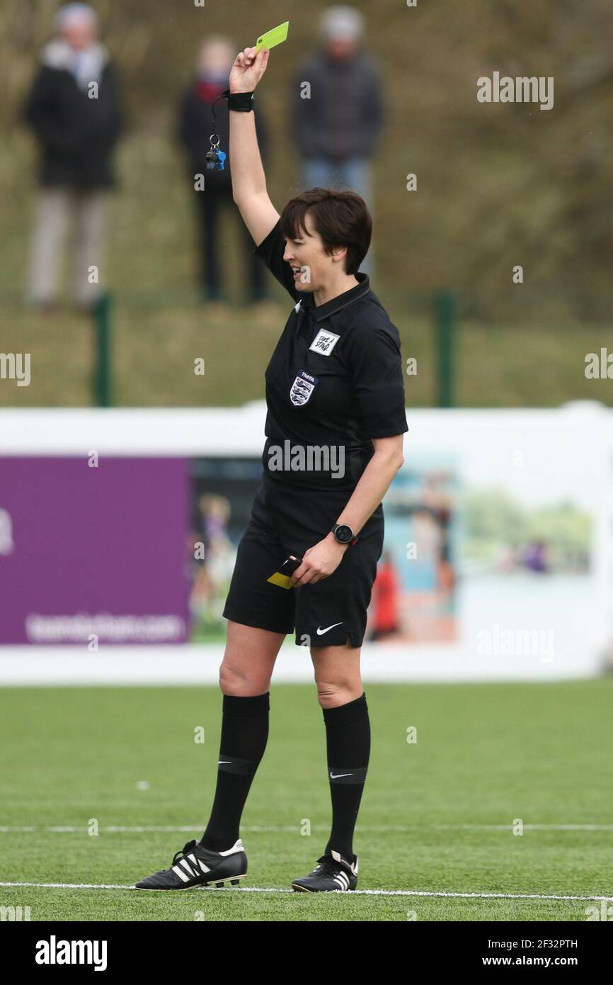 Referee Jane Simms seen during the FA Women's Championship game between ...