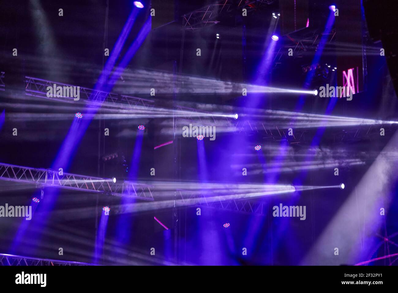 Blue Stage Lights, light show at the Concert Stock Photo - Alamy