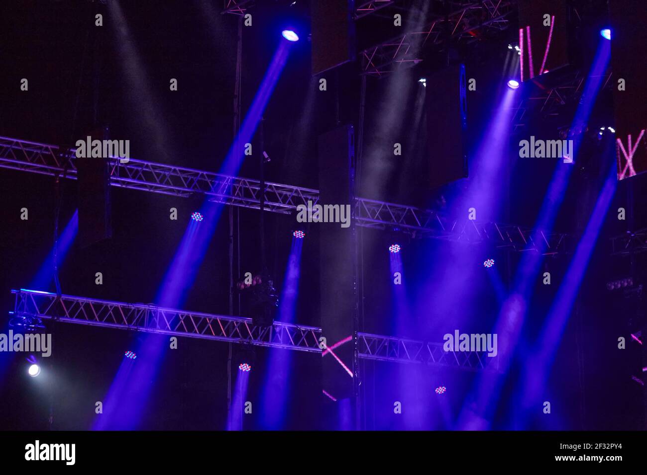 Blue Stage Lights, light show at the Concert Stock Photo - Alamy