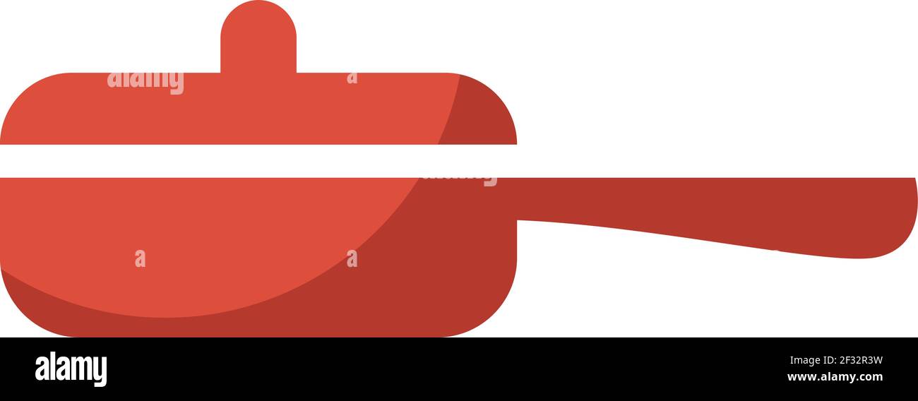 Red pan, illustration, vector on a white background Stock Vector Image ...